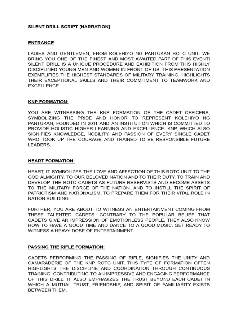 Silent Drill Script | PDF | Gender | Gender Studies