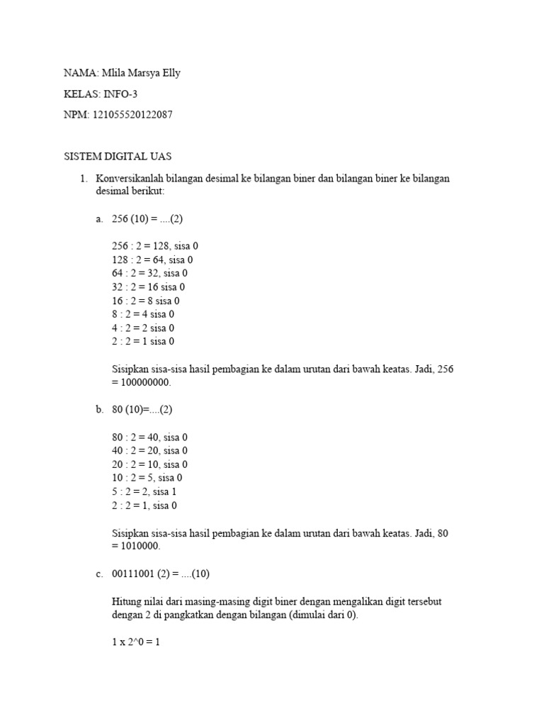 Uas Sistem Digital | PDF | Metode & Bahan Ajar