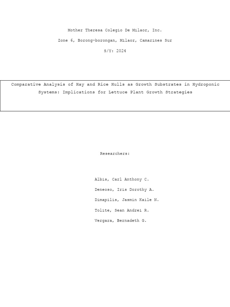 Capstone Research Pdf Hydroponics Agriculture