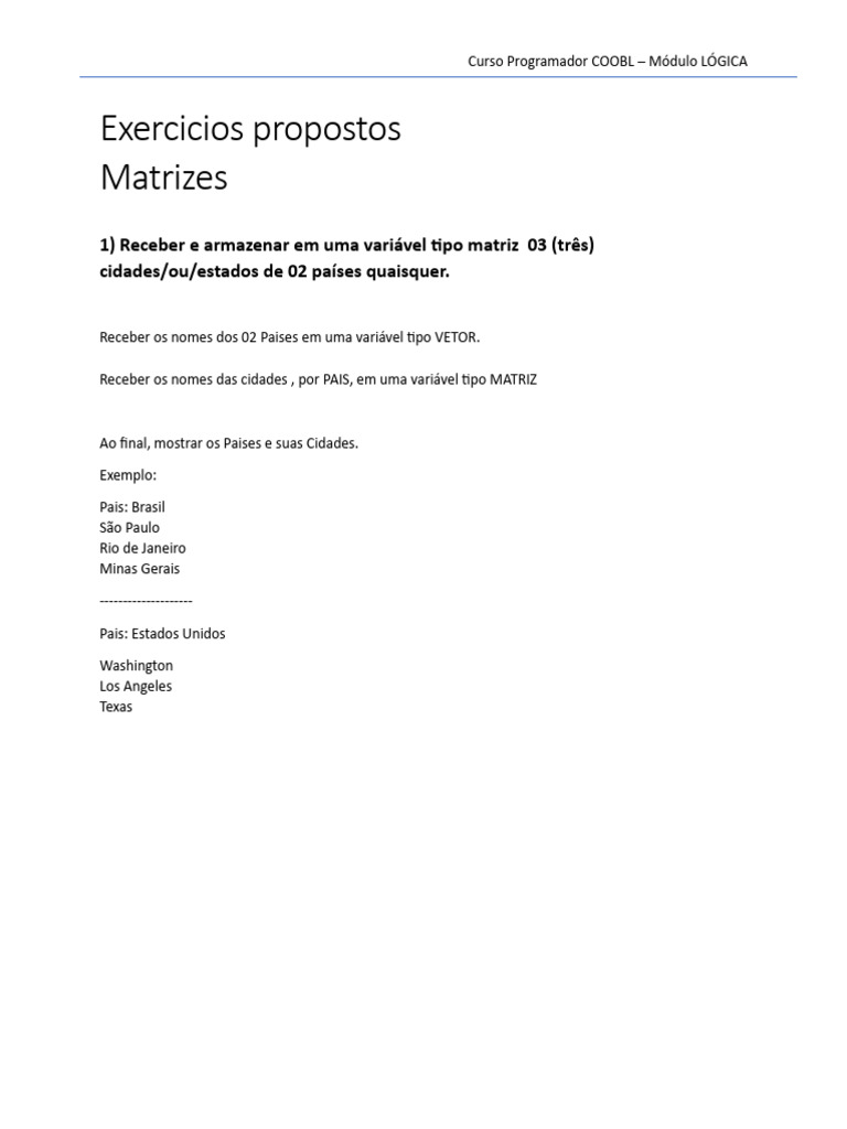 Logica-Exercicios Propostos-Matriz | PDF | Matemática