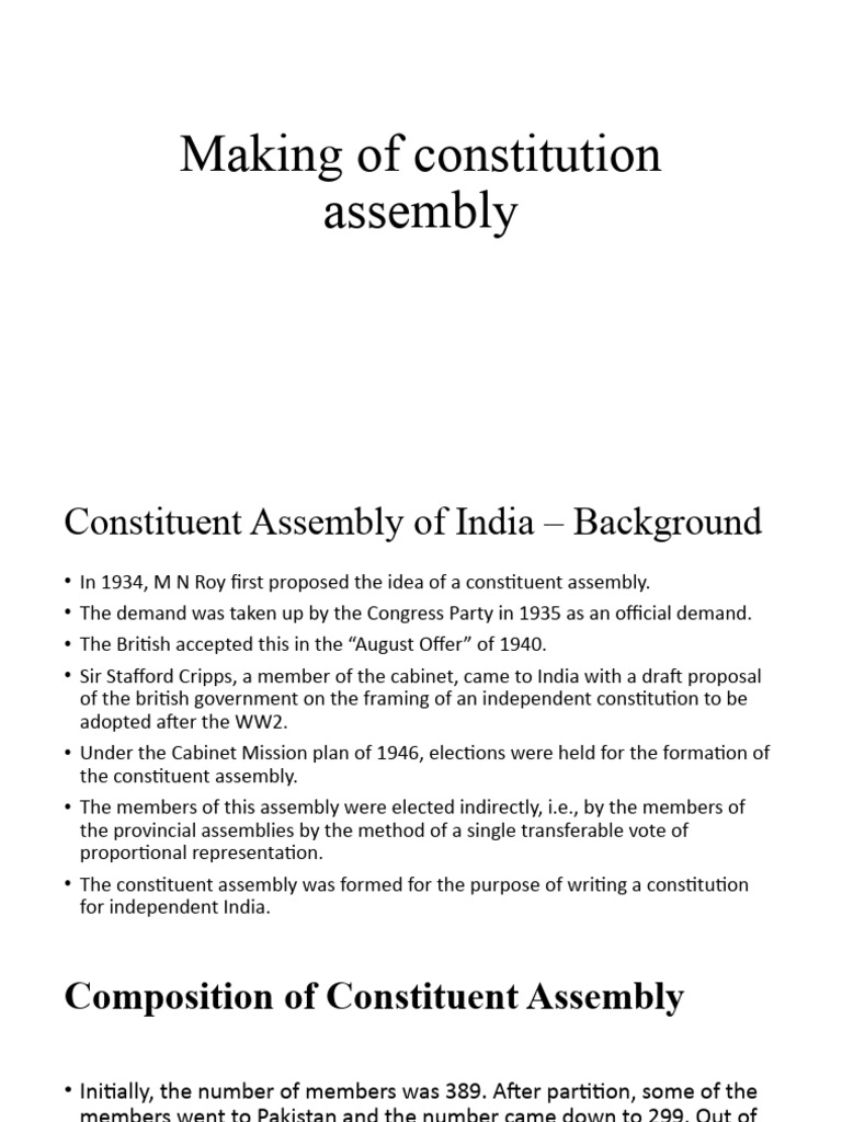 Making of Constitution Assembly | PDF | Government Of India | British India