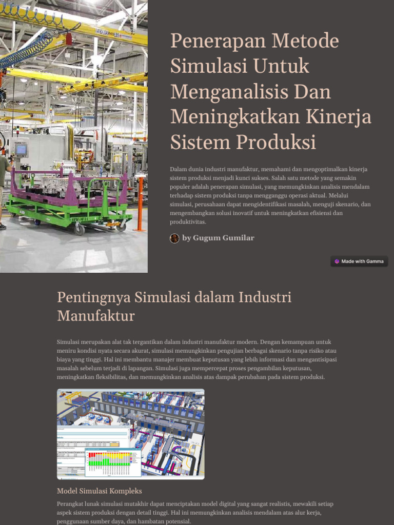 Penerapan Metode Simulasi Untuk Menganalisis Dan Meningkatkan Kinerja ...