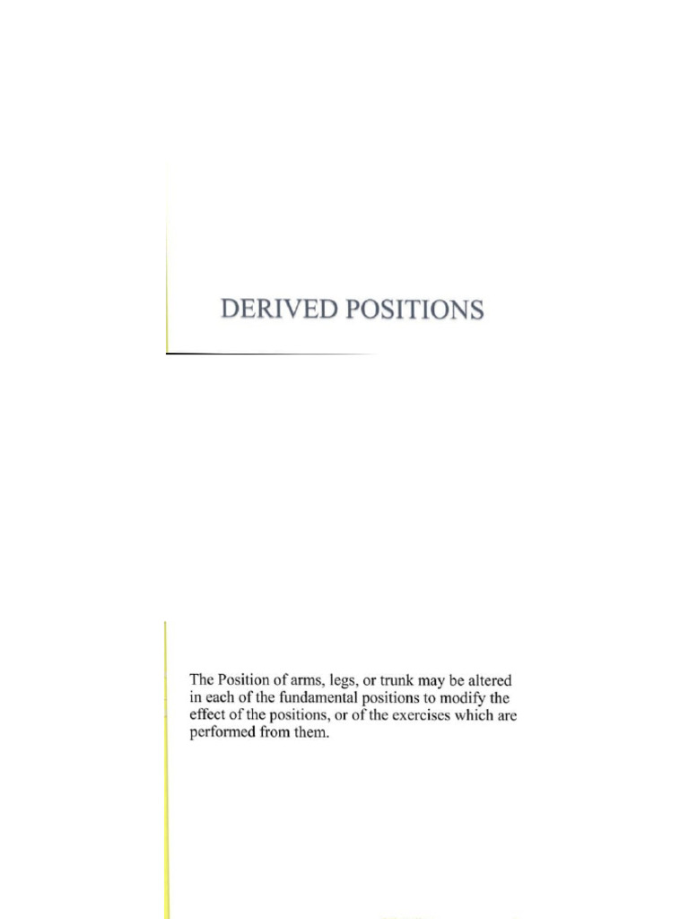 Starting & Derived Positions ET | PDF