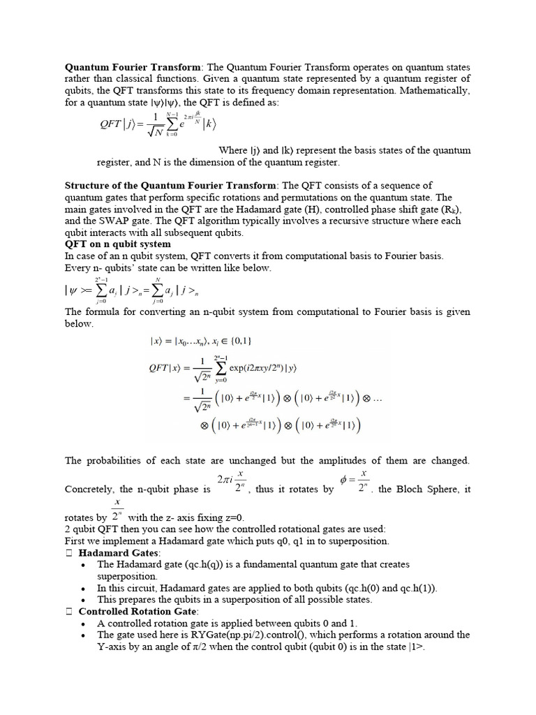2 Qubit - Quantum Fourier Transform | PDF | Physics | Theoretical Computer Science