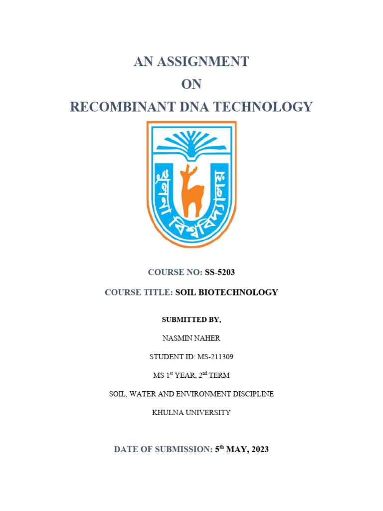 Recombinant DNA | PDF | Recombinant Dna | Polymerase Chain Reaction