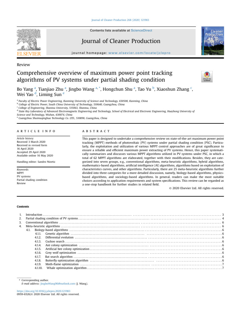 Comprehensive Overview of Maximum Power Point Tracking | PDF