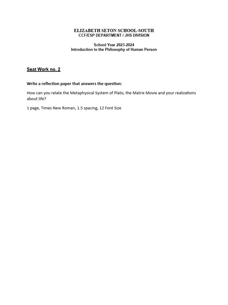 Seatwork No. 2 | PDF