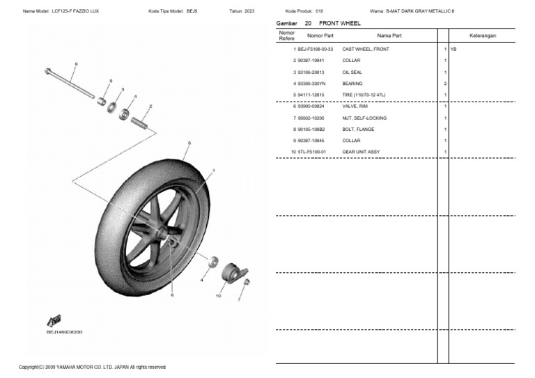 20 LCF125-F Fazzio Lux Front Wheel | PDF