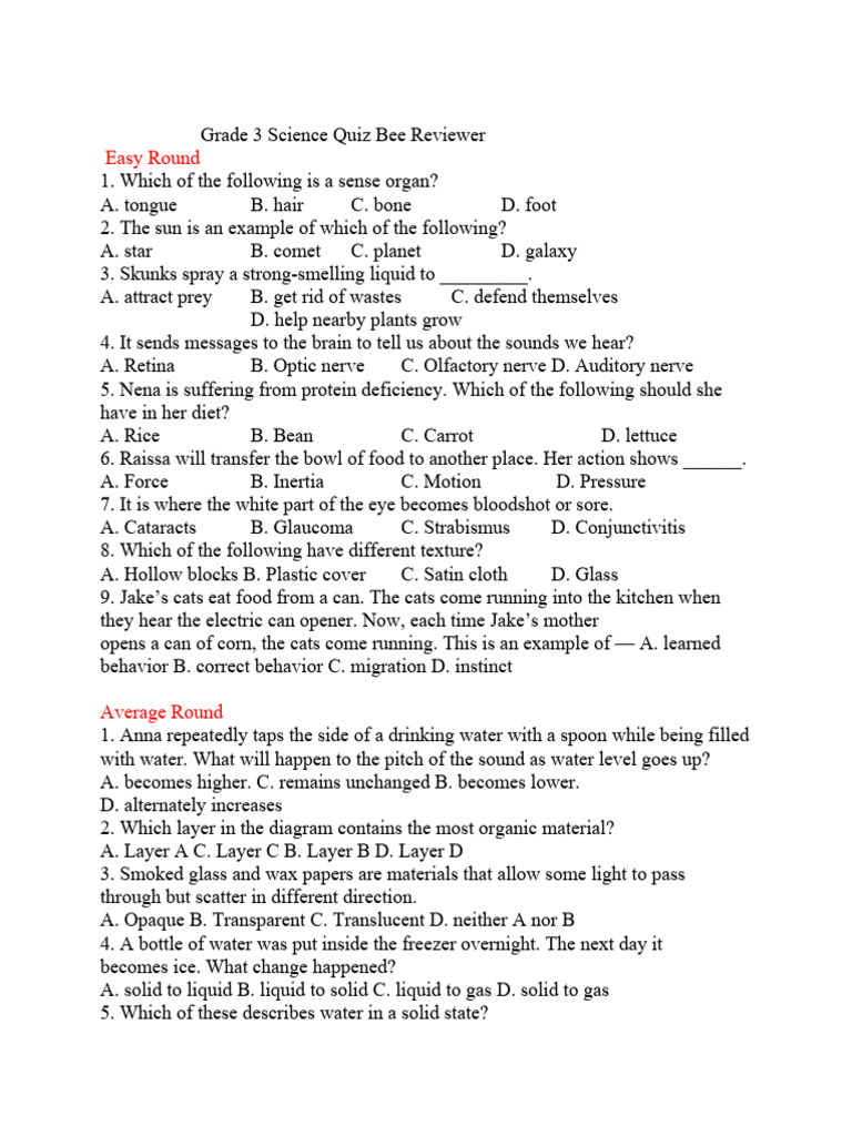 Grade 3 Science Quiz Bee Reviewer | PDF | Greenhouse Effect ... Grade 3 Science Quiz Bee Reviewer | PDF | Greenhouse Effect ...