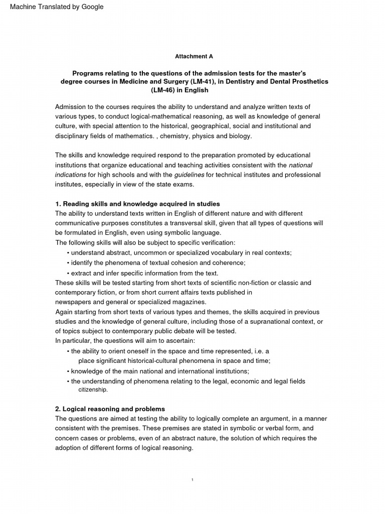 IMAT 2023 Syllabus and Bando | PDF | Force | Genetics