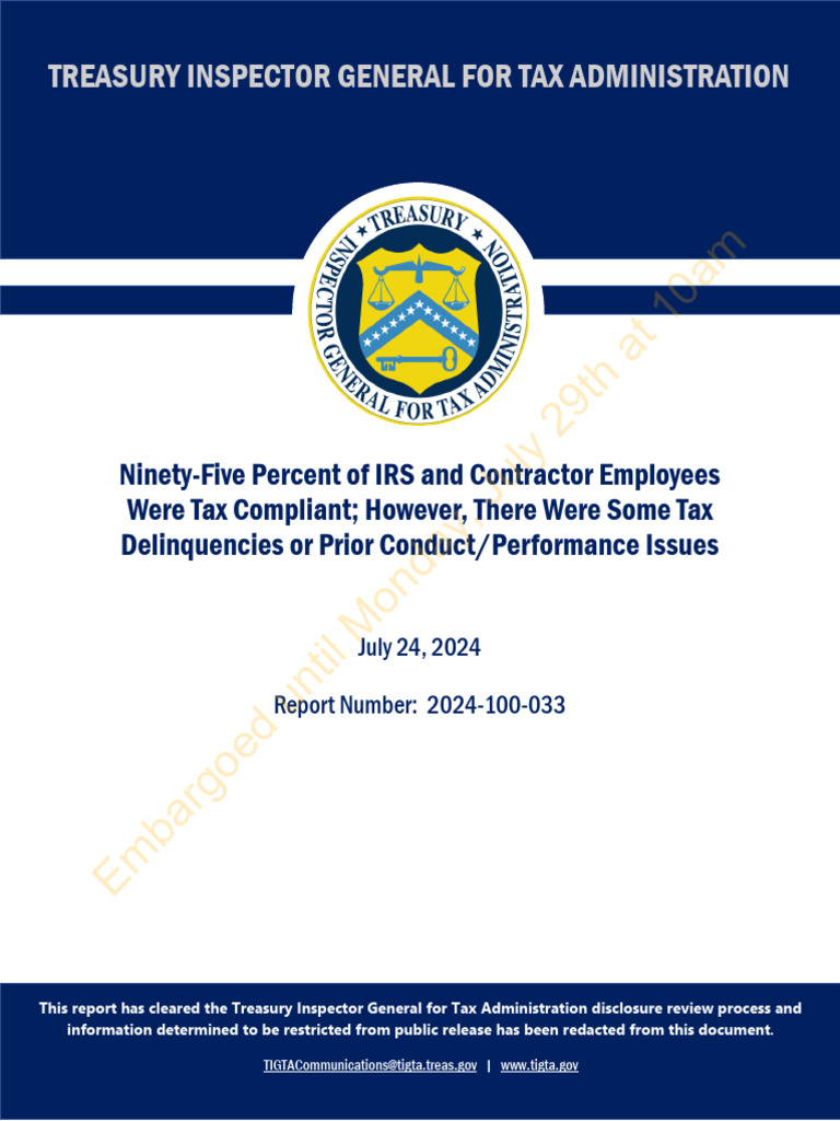 Audit The Irs Tigta Report 2024 | PDF | Internal Revenue Service | Taxes