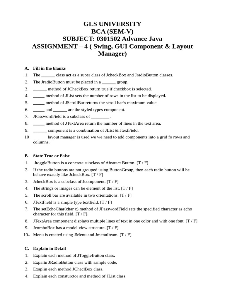Java Theory Assignment 4 | PDF | Computing Platforms | Computer Programming