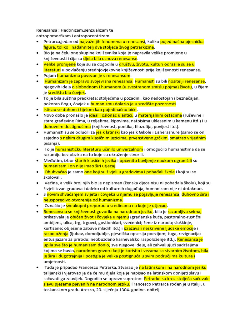 Renesansa I Humanizam | PDF