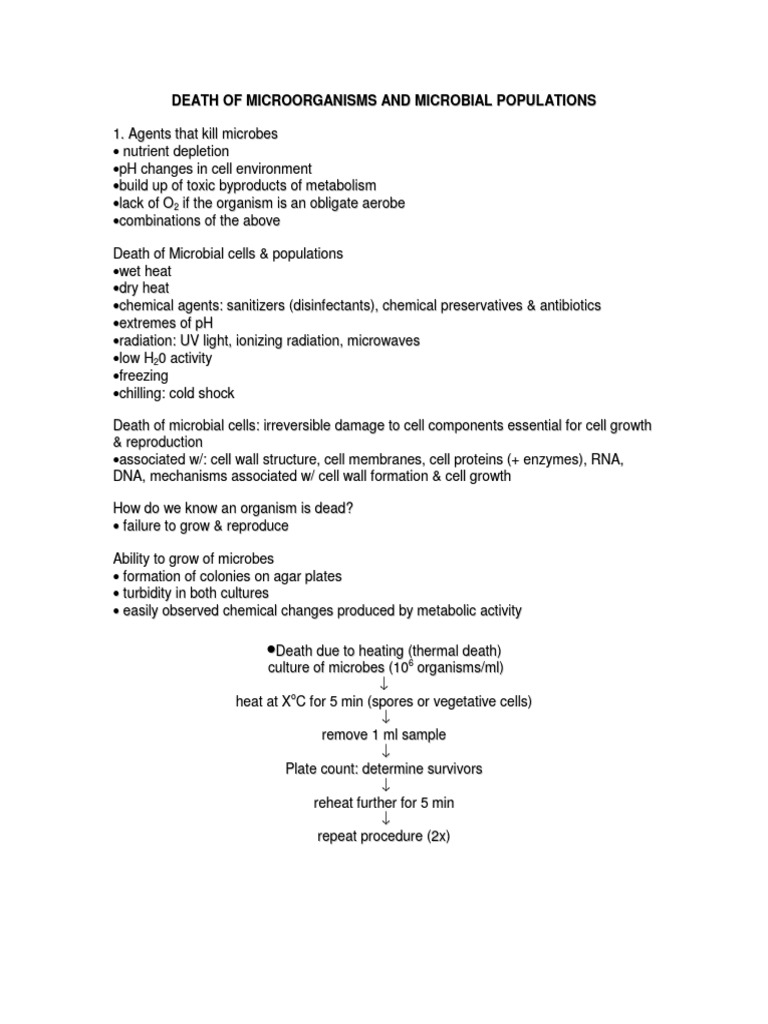 Death of Microorganisms and Microbial Population1 | PDF | Disinfectant ...