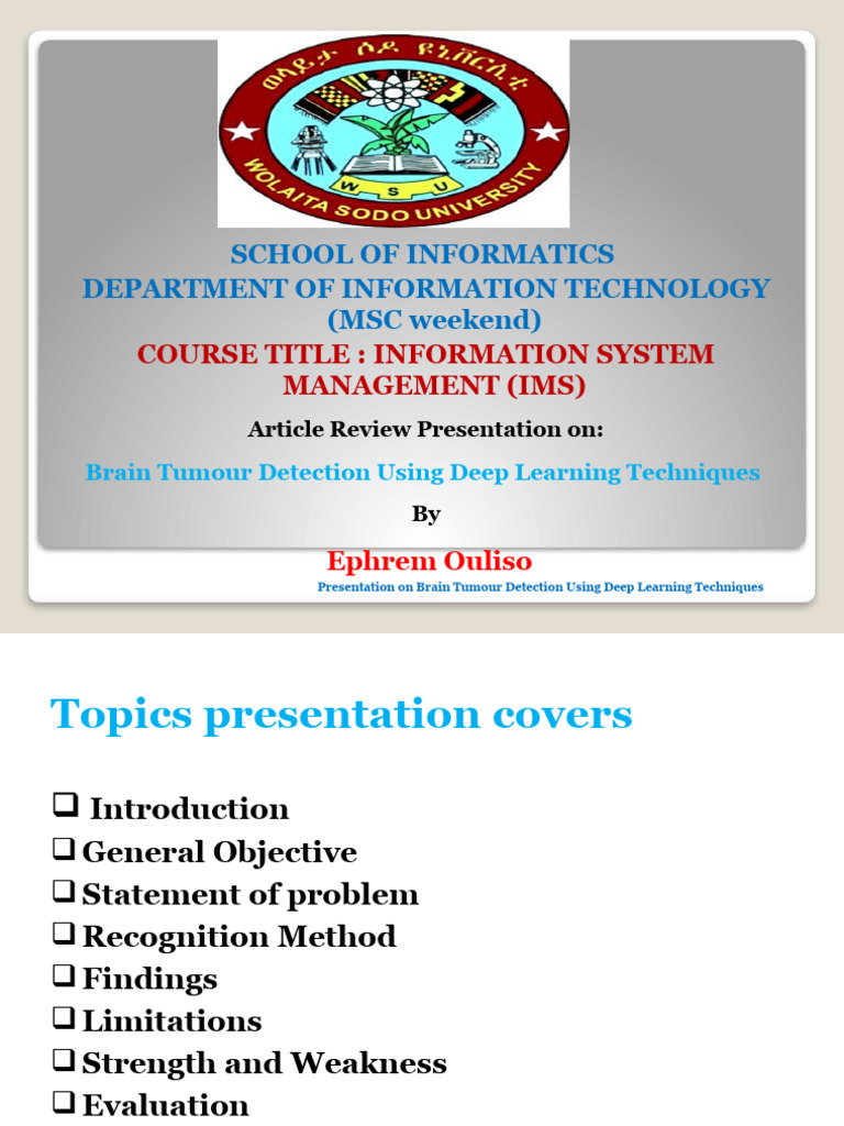 Brain Tumour Detection Presentation | PDF | Deep Learning | Brain Tumor