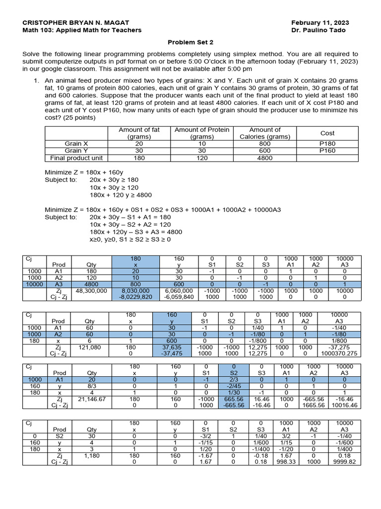 problem set 2 | PDF