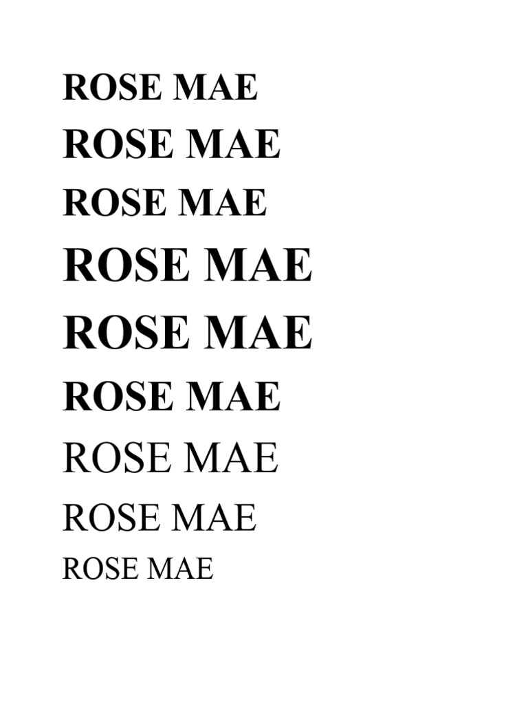 Rose Mae | PDF