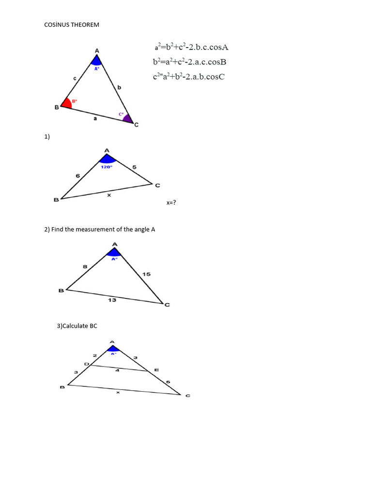 Cosinus theorem | PDF