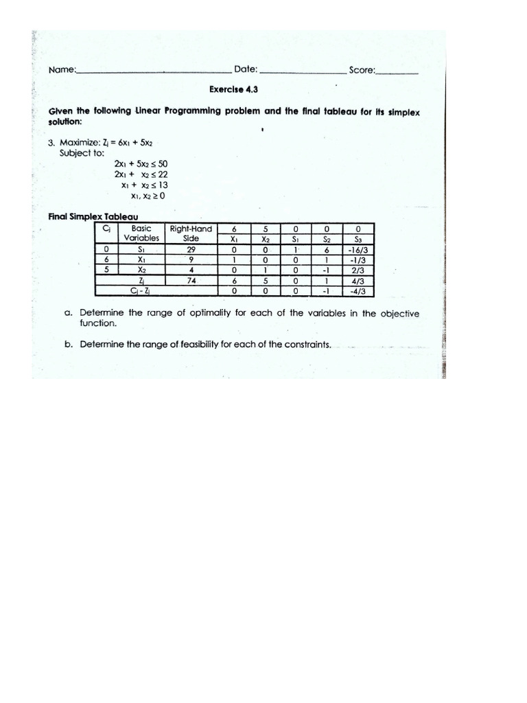 Sensitivity Analysis - Activities 2 | PDF