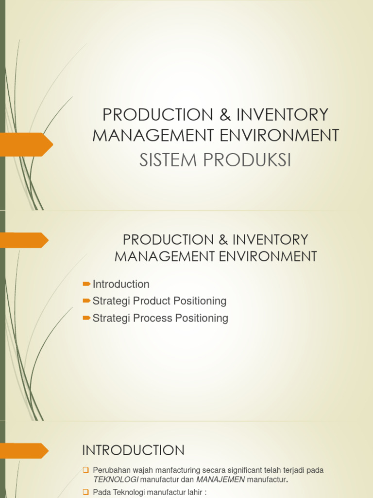 2 PRODUCTION & INVENTORY MANAGEMENT ENVIRONMENT | PDF