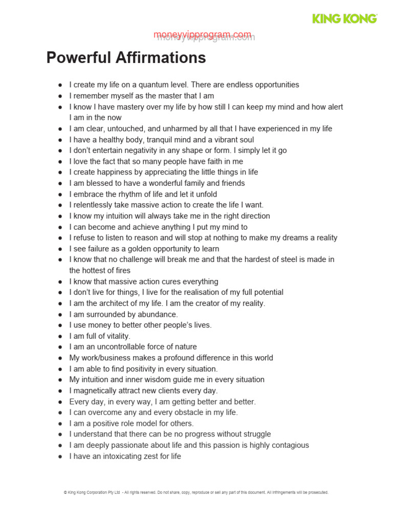 2.4-Powerful Affirmations | PDF