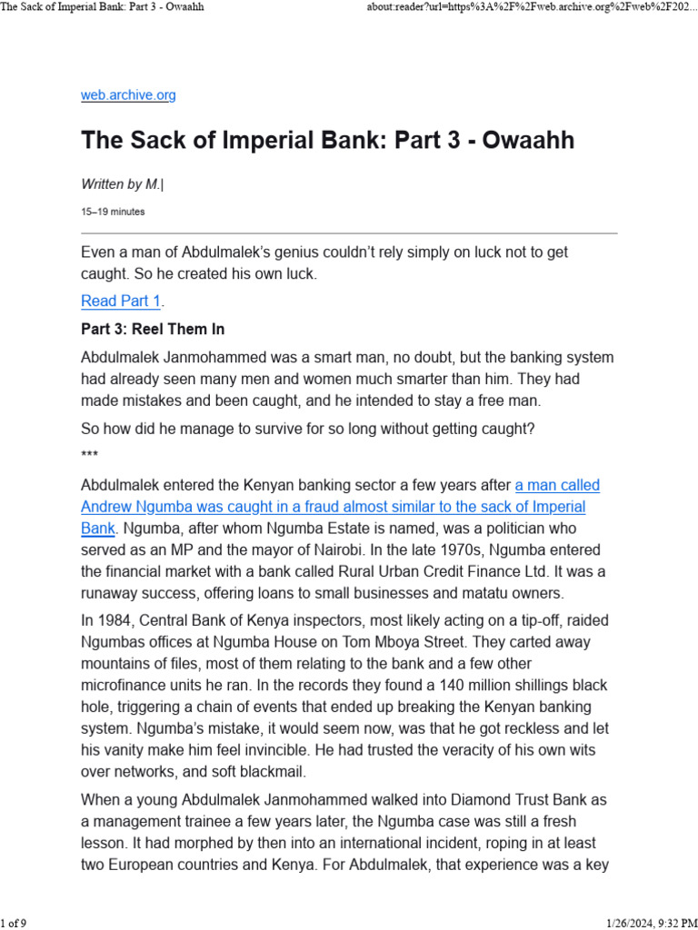 The Sack of Imperial Bank Part 3 - Owaahh | PDF | Banks | Loans