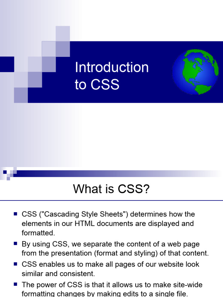 Introduction To CSS | PDF | Html Element | World Wide Web