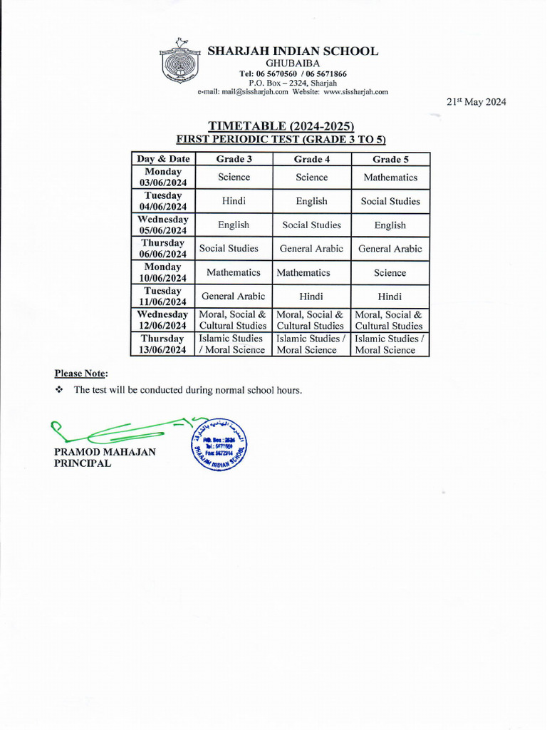 Timetable-Gr-3-to12 | PDF