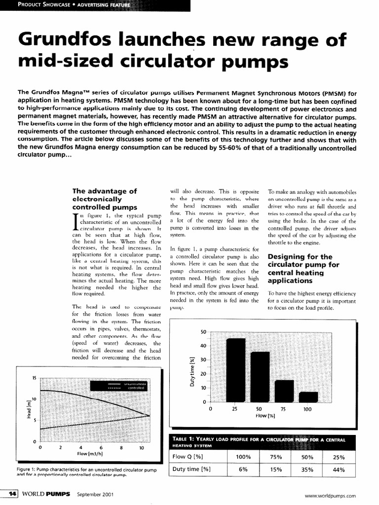 Grundfos Launches New Range of Mid-Sized Circulator Pumps | PDF | Pump | Brake
