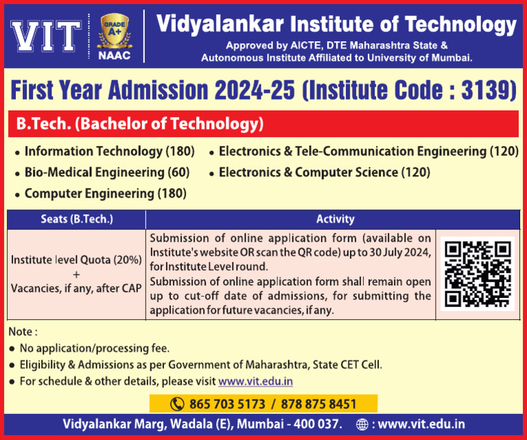 FE Admission 24-25 Advt | PDF