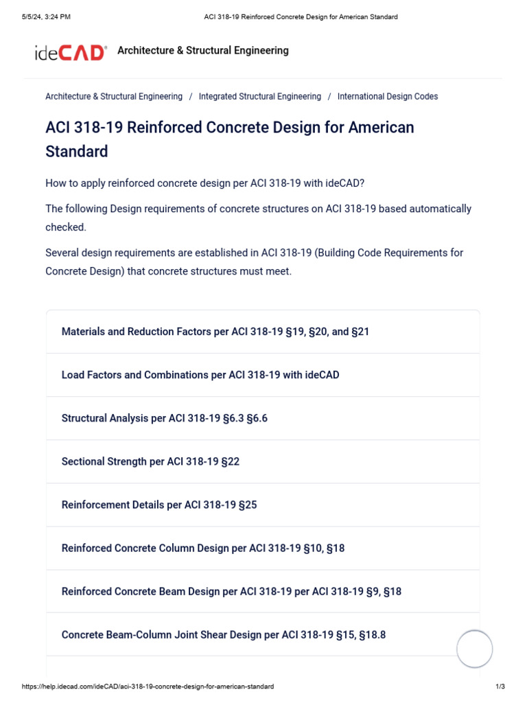 ACI 318-19 Concrete Design Guide | PDF | Concrete | Reinforced Concrete