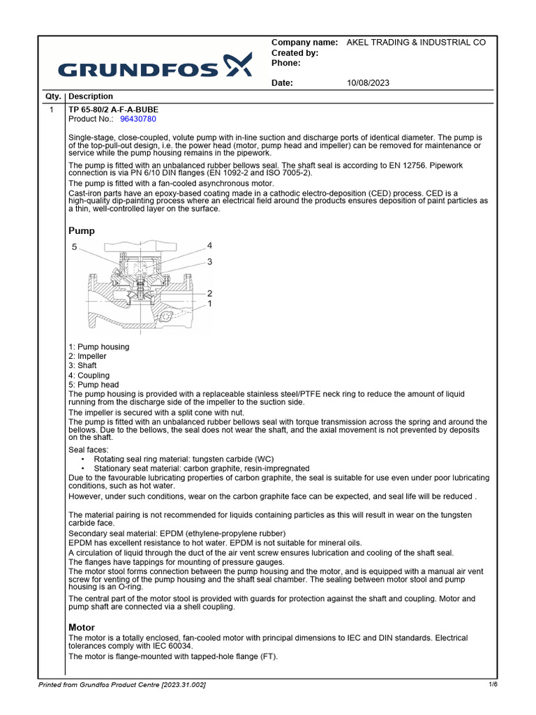 TP 65802 Afabube | PDF | Pump | Electric Motor