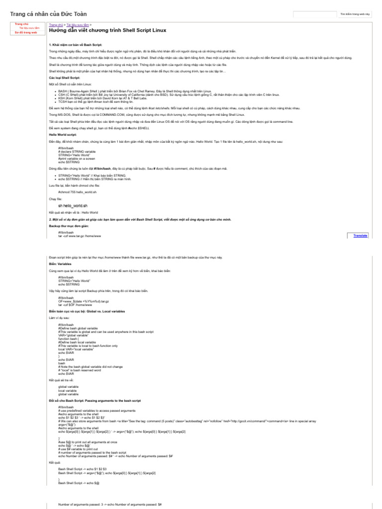 Hướng dẫn viêt chương trình Shell Script Linux - Trang cá nhân của Đức ...