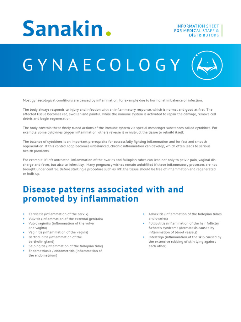 Factsheet Gynaecology - EN | PDF | Inflammation | Vagina