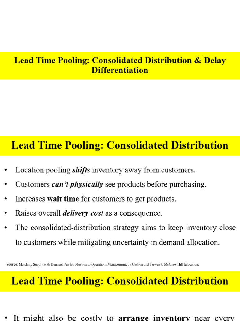Lead Time Pooling: Consolidated Distribution & Delay Differentiation ...