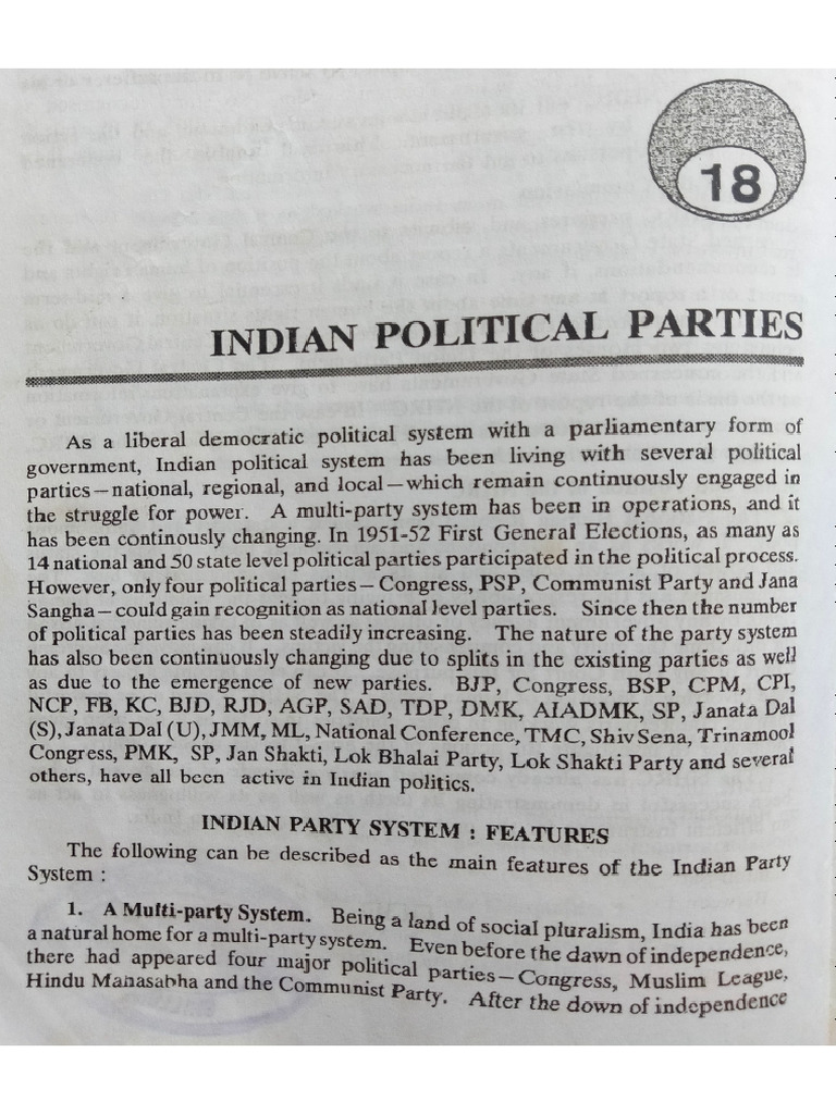 Indian Party System and It's Features | PDF