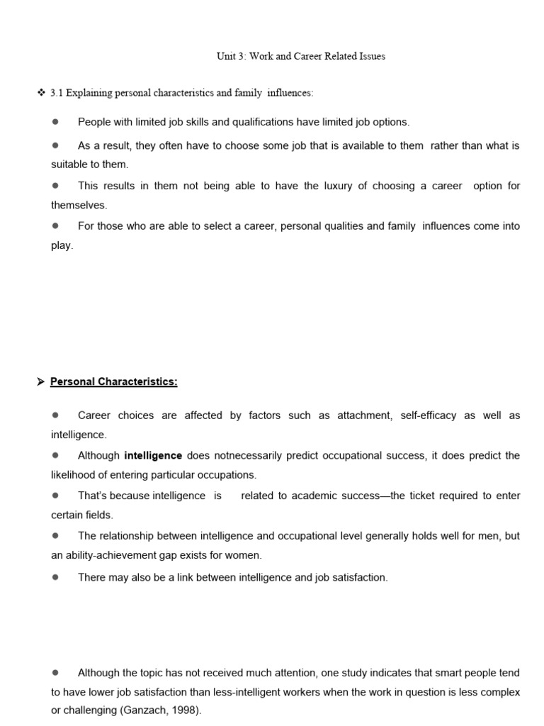 Unit 3 Work and Career Related Issues | PDF | Occupational Stress | Employment