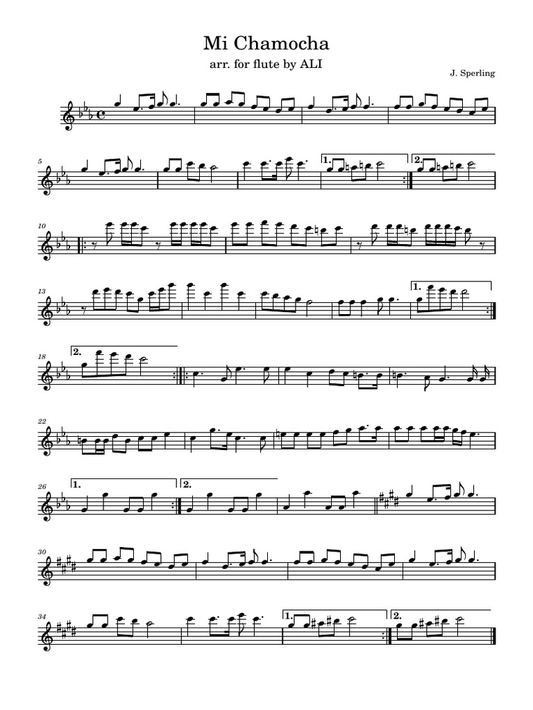 Mi Chamocha - Traditional Klezmer For Flute | PDF