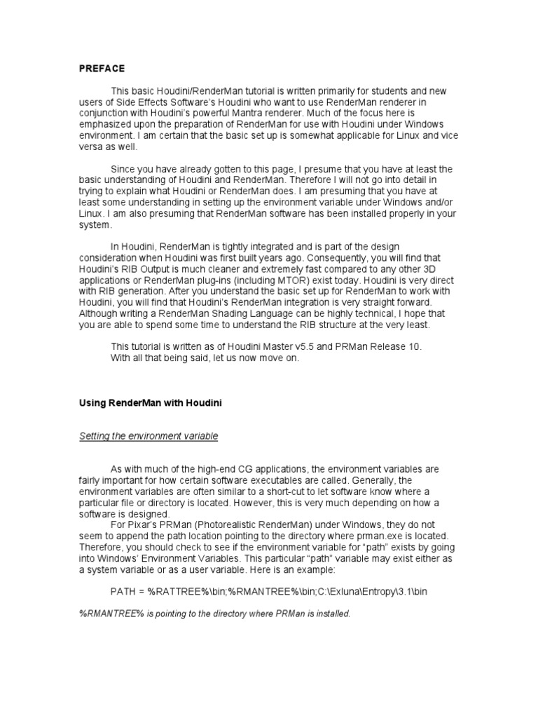 Houdini Renderman Tutorial | PDF | Directory (Computing) | Rendering (Computer Graphics)