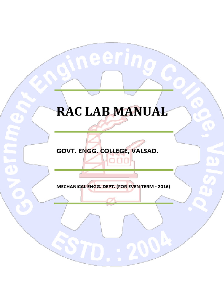 Rac Lab Manual 2161908 JPT | PDF | Chemical Engineering | Energy Technology