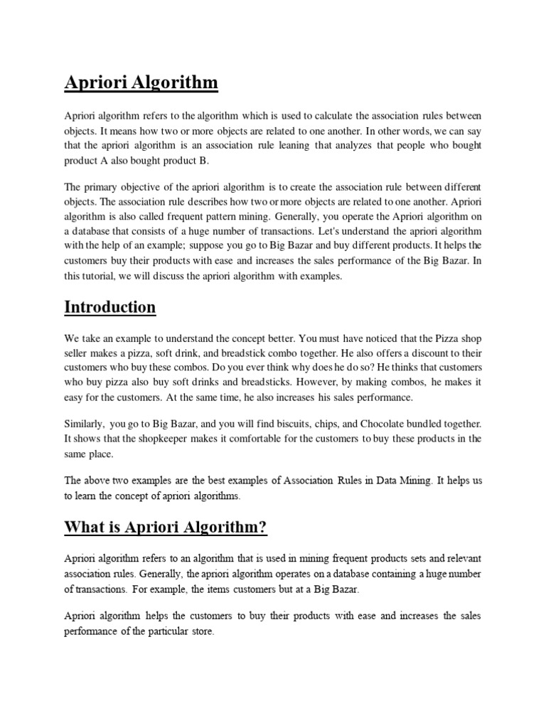 Apriori Algorithm Download Free Pdf Data Analysis Algorithms And Data Structures