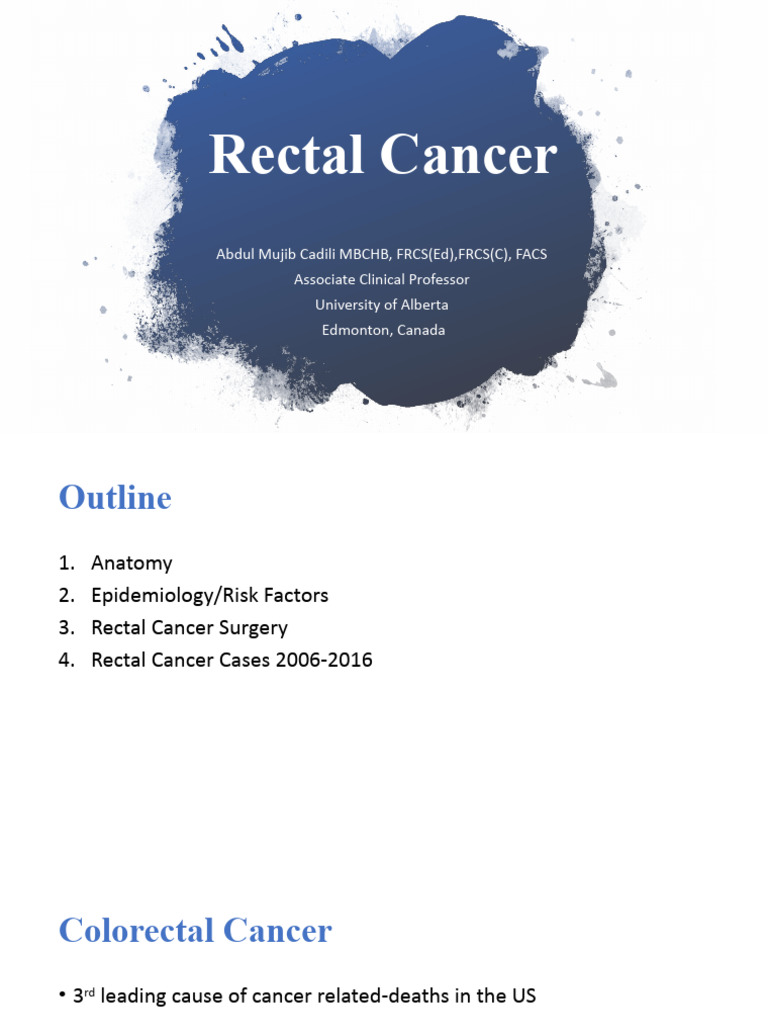 Rectal Cancer Presentation May 21 | PDF | Colorectal Cancer | Diseases ...