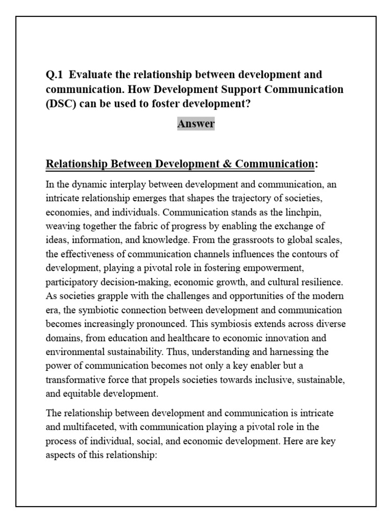 Development Support Communication | PDF | Communication | Nonverbal ...