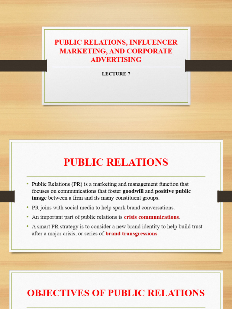 Lecture 7 | PDF | Public Relations | Advertising