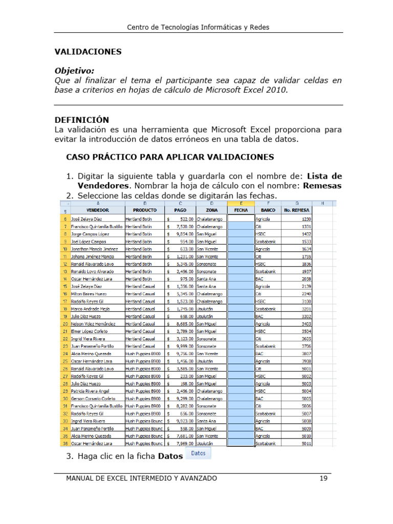 Validar FechasRemesas | PDF | Microsoft Excel | Hoja de cálculo