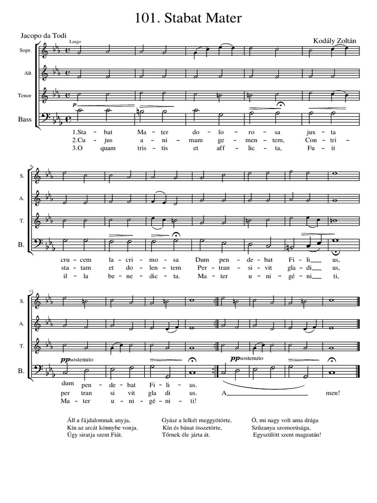 Stabat Mater - Kodály Zoltán A4 | PDF