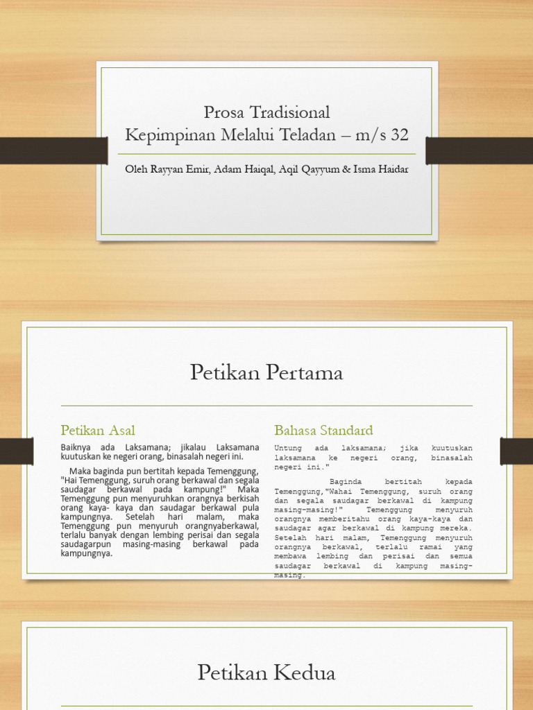 Prosa Tradisional - Kepimpinan Melalui Teladan Ms 32 | PDF