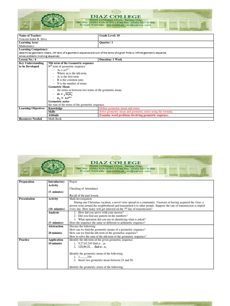 Math Iplan 4 Q1 | PDF | Geometry | Mean