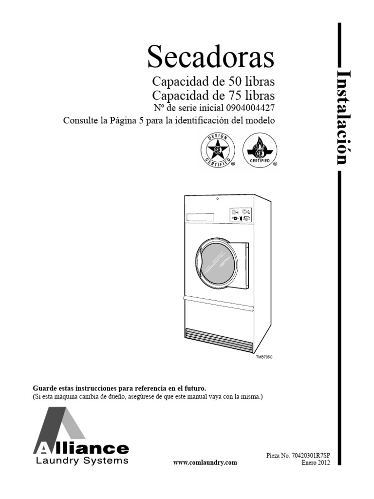 CISSELL CT075 - Instalacion | PDF | Secadora de ropa