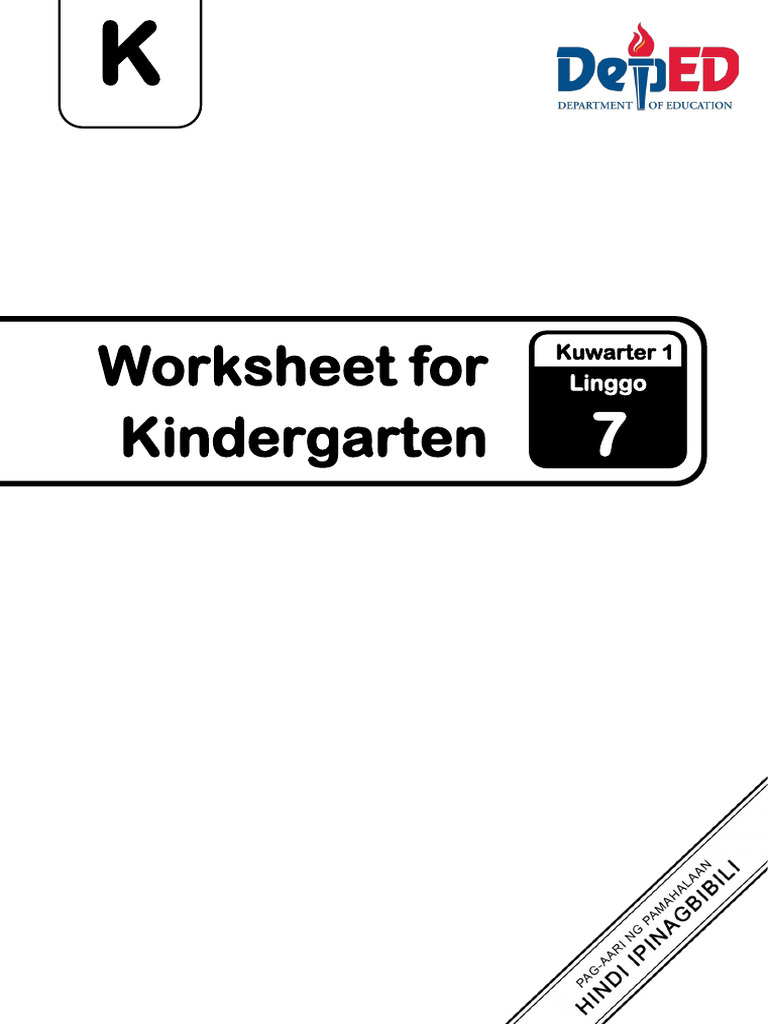 WS - Kinder - Q1 - Week 7 - Ver2 | PDF